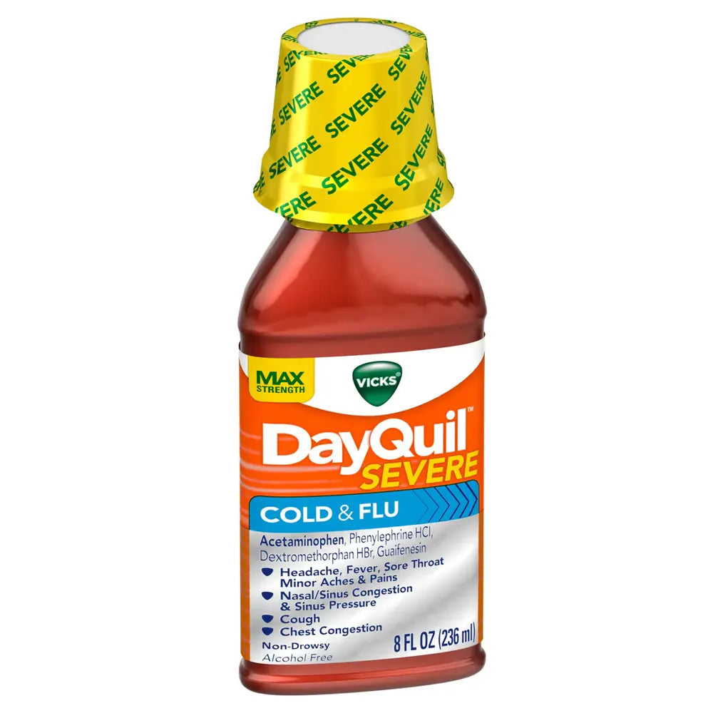 Vicks Dayquil Severe Cold & Flu Liquid 8 oz - Case - 6 Units – CHA Supply